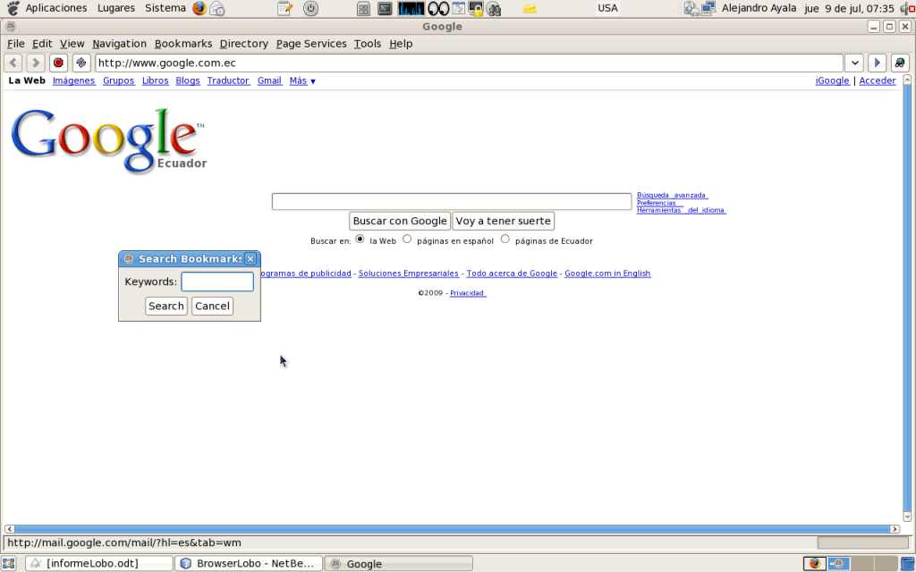 Lobo Java Browser con Netbeans – null pointer exception