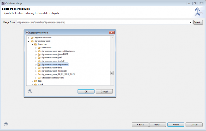 SVN, trabajo con branchs y trunk en Eclipse – null pointer exception